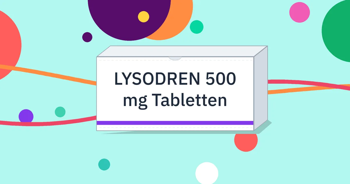 Symbolbild: Packung mit der Aufschrift LYSODREN 500 mg Tabletten (PZN 16517426) – Verfügbarkeit und Bezug in Apotheken in Frankfurt am Main