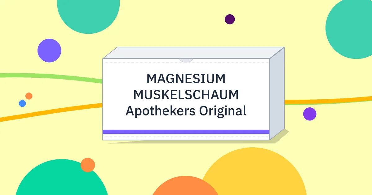 Symbolbild: Packung mit der Aufschrift MAGNESIUM MUSKELSCHAUM Apothekers Original (PZN 16144416) – Verfügbarkeit und Bezug in Apotheken in Frankfurt am Main