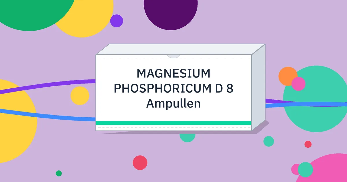 Symbolbild: Packung mit der Aufschrift MAGNESIUM PHOSPHORICUM D 8 Ampullen (PZN 11707174) – Verfügbarkeit und Bezug in Apotheken in Frankfurt am Main