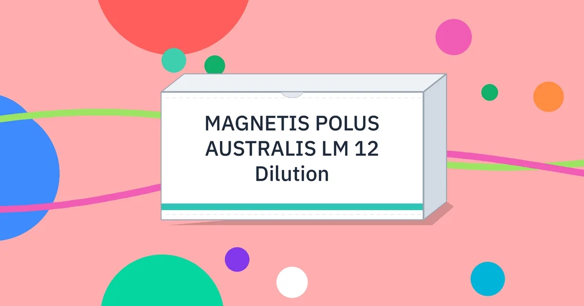 Symbolbild: Packung mit der Aufschrift MAGNETIS POLUS AUSTRALIS LM 12 Dilution (PZN 12941417) – Verfügbarkeit und Bezug in Apotheken in Frankfurt am Main
