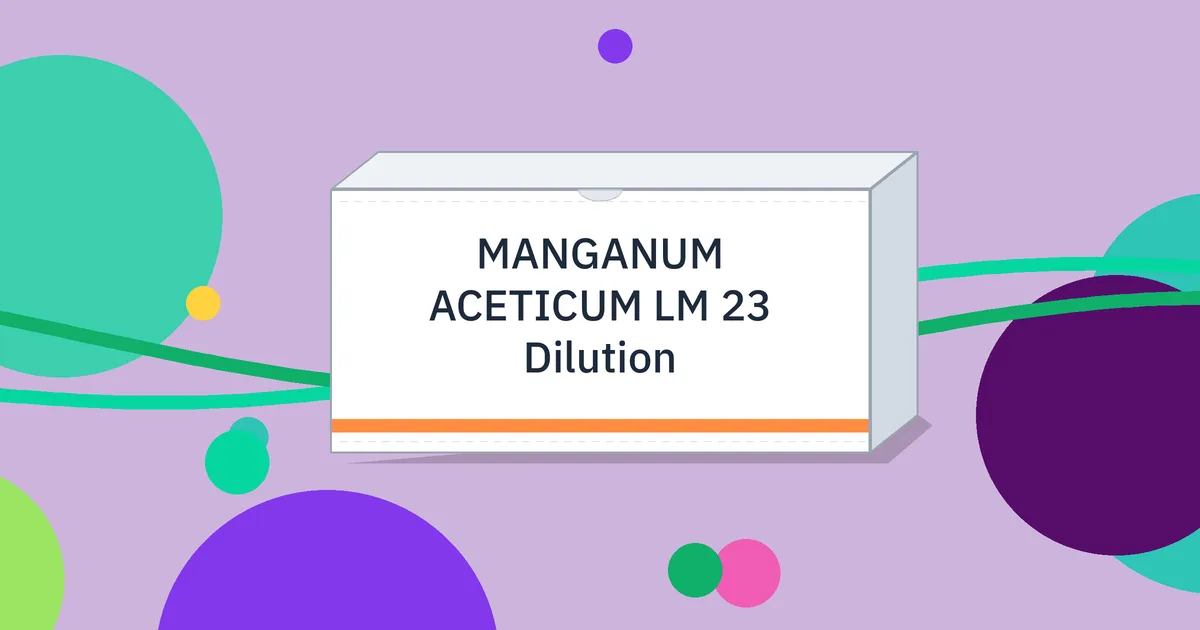 Symbolbild: Packung mit der Aufschrift MANGANUM ACETICUM LM 23 Dilution (PZN 12942500) – Verfügbarkeit und Bezug in Apotheken in Frankfurt am Main