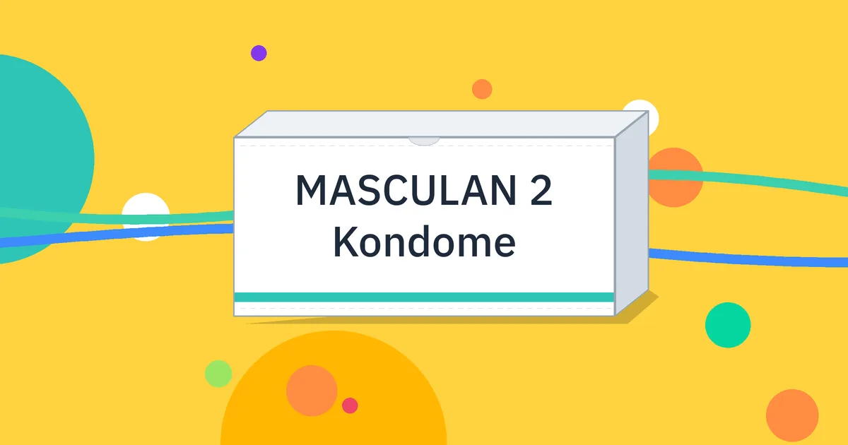 Symbolbild: Packung mit der Aufschrift MASCULAN 2 Kondome (PZN 06087539) – Verfügbarkeit und Bezug in Apotheken in Frankfurt am Main