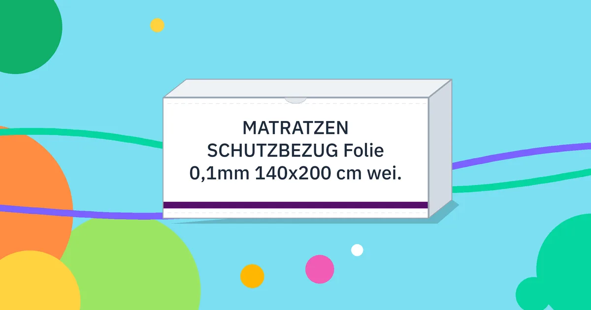 Symbolbild: Packung mit der Aufschrift MATRATZEN SCHUTZBEZUG Folie 0,1mm 140x200 cm wei. (PZN 09303179) – Verfügbarkeit und Bezug in Apotheken in Frankfurt am Main