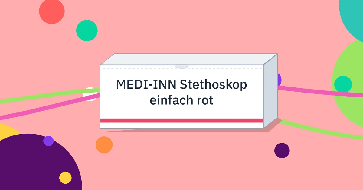 Symbolbild: Packung mit der Aufschrift MEDI-INN Stethoskop einfach rot (PZN 18657930) – Verfügbarkeit und Bezug in Apotheken in Frankfurt am Main