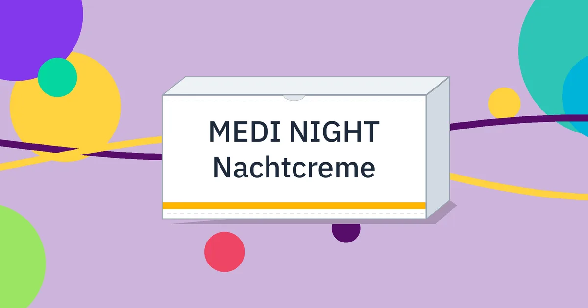 Symbolbild: Packung mit der Aufschrift MEDI NIGHT Nachtcreme (PZN 18043079) – Verfügbarkeit und Bezug in Apotheken in Frankfurt am Main