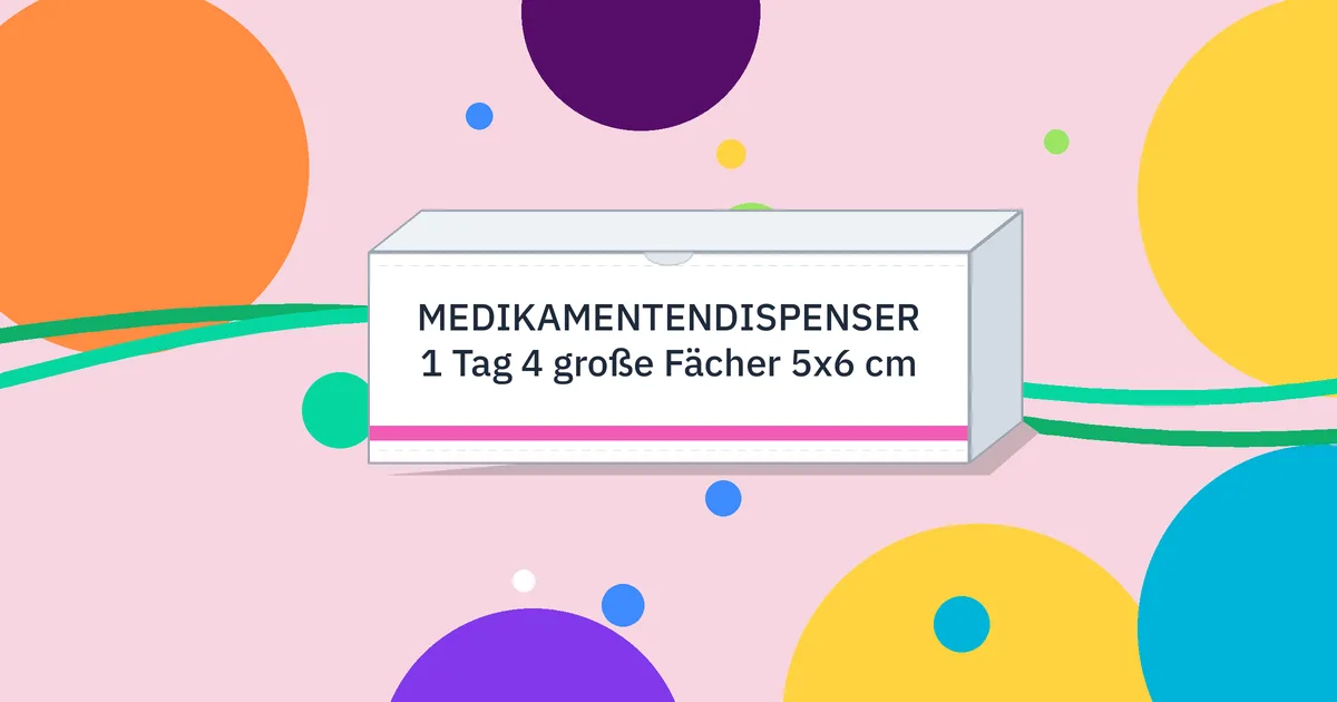 Symbolbild: Packung mit der Aufschrift MEDIKAMENTENDISPENSER 1 Tag 4 große Fächer 5x6 cm (PZN 09275520) – Verfügbarkeit und Bezug in Apotheken in Frankfurt am Main