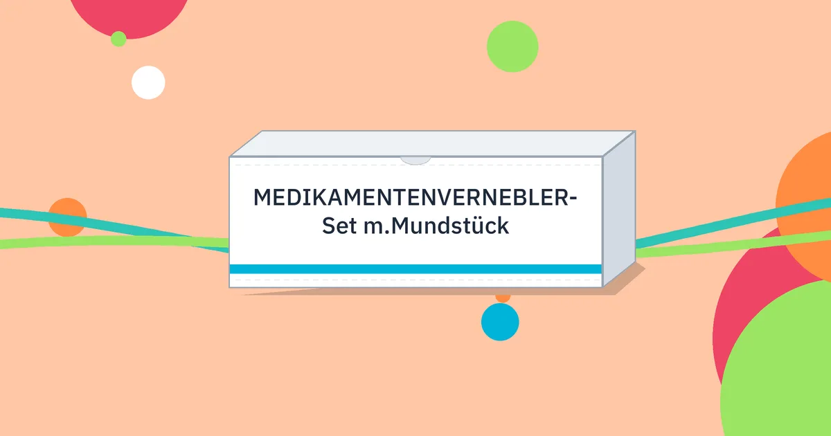 Symbolbild: Packung mit der Aufschrift MEDIKAMENTENVERNEBLER-Set m.Mundstück (PZN 19119554) – Verfügbarkeit und Bezug in Apotheken in Frankfurt am Main