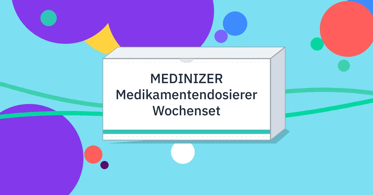 Symbolbild: Packung mit der Aufschrift MEDINIZER Medikamentendosierer Wochenset (PZN 14217140) – Verfügbarkeit und Bezug in Apotheken in Frankfurt am Main