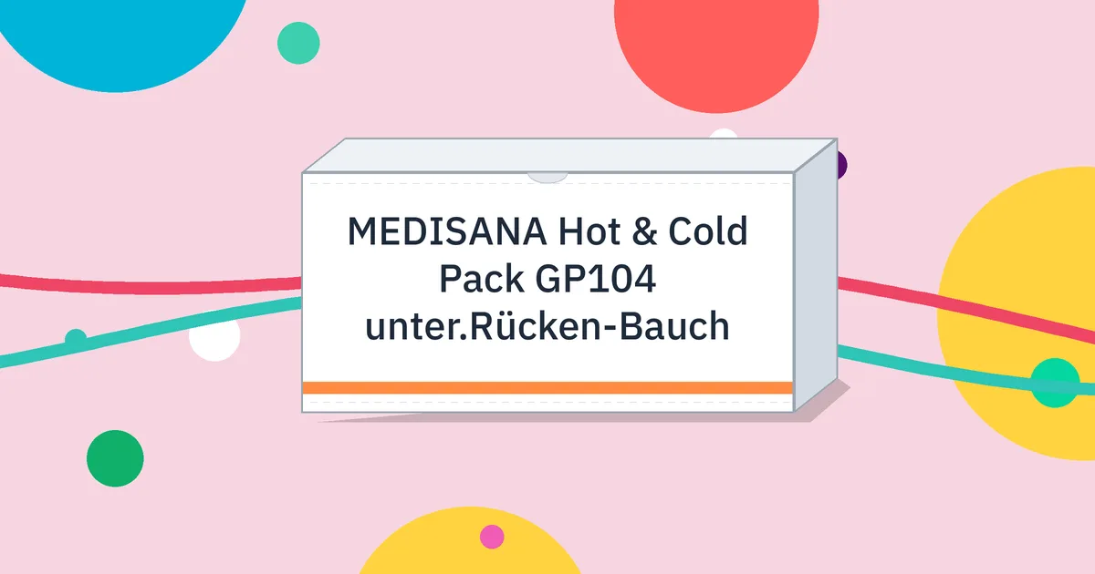 Symbolbild: Packung mit der Aufschrift MEDISANA Hot & Cold Pack GP104 unter.Rücken-Bauch (PZN 20835126) – Verfügbarkeit und Bezug in Apotheken in Frankfurt am Main