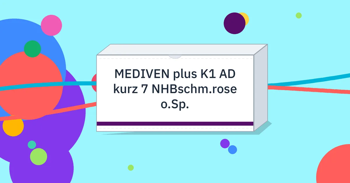 Symbolbild: Packung mit der Aufschrift MEDIVEN plus K1 AD kurz 7 NHBschm.rose o.Sp. (PZN 15899207) – Verfügbarkeit und Bezug in Apotheken in Frankfurt am Main