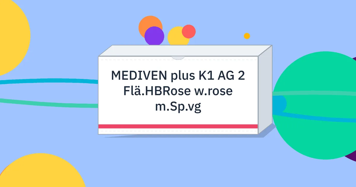 Symbolbild: Packung mit der Aufschrift MEDIVEN plus K1 AG 2 Flä.HBRose w.rose m.Sp.vg (PZN 15913700) – Verfügbarkeit und Bezug in Apotheken in Frankfurt am Main
