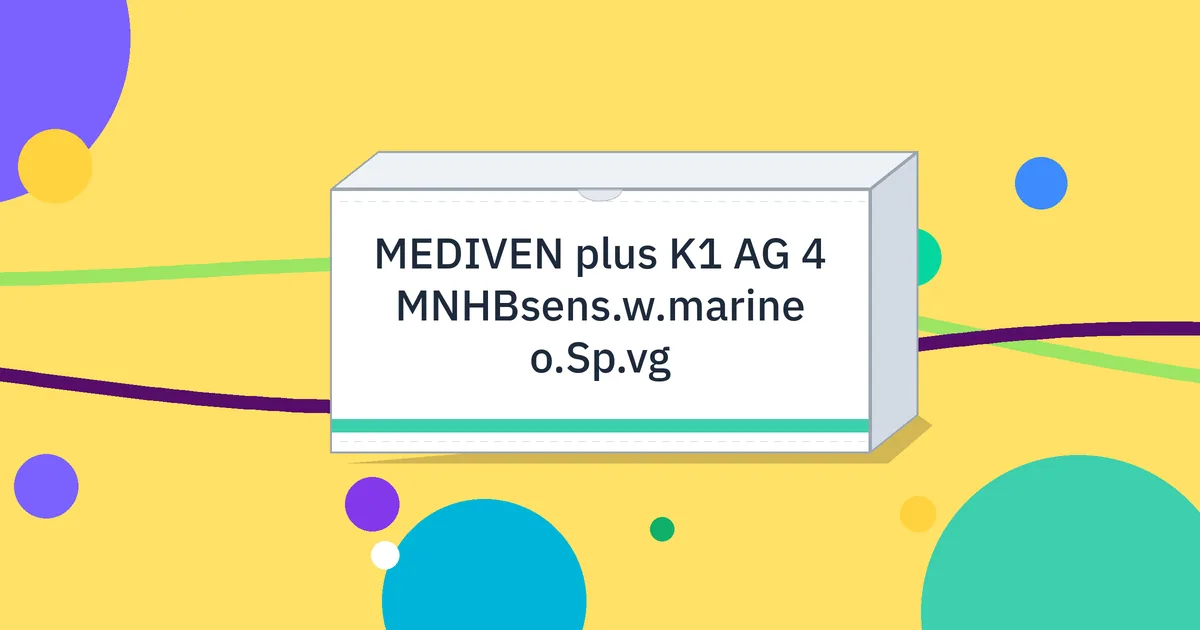 Symbolbild: Packung mit der Aufschrift MEDIVEN plus K1 AG 4 MNHBsens.w.marine o.Sp.vg (PZN 15919163) – Verfügbarkeit und Bezug in Apotheken in Frankfurt am Main