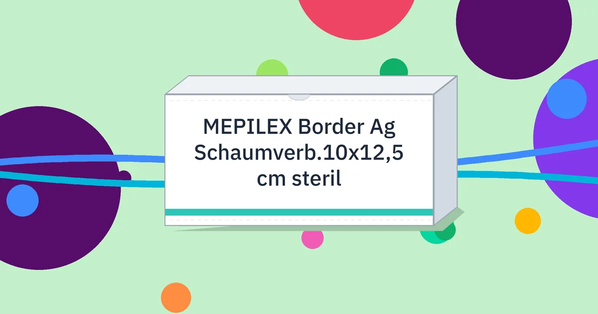 Symbolbild: Packung mit der Aufschrift MEPILEX Border Ag Schaumverb.10x12,5 cm steril (PZN 01416949) – Verfügbarkeit und Bezug in Apotheken in Frankfurt am Main