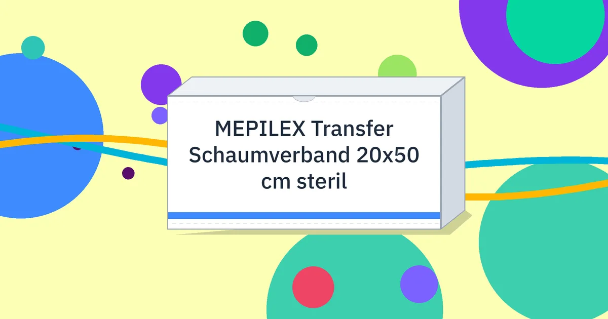 Symbolbild: Packung mit der Aufschrift MEPILEX Transfer Schaumverband 20x50 cm steril (PZN 17832868) – Verfügbarkeit und Bezug in Apotheken in Frankfurt am Main