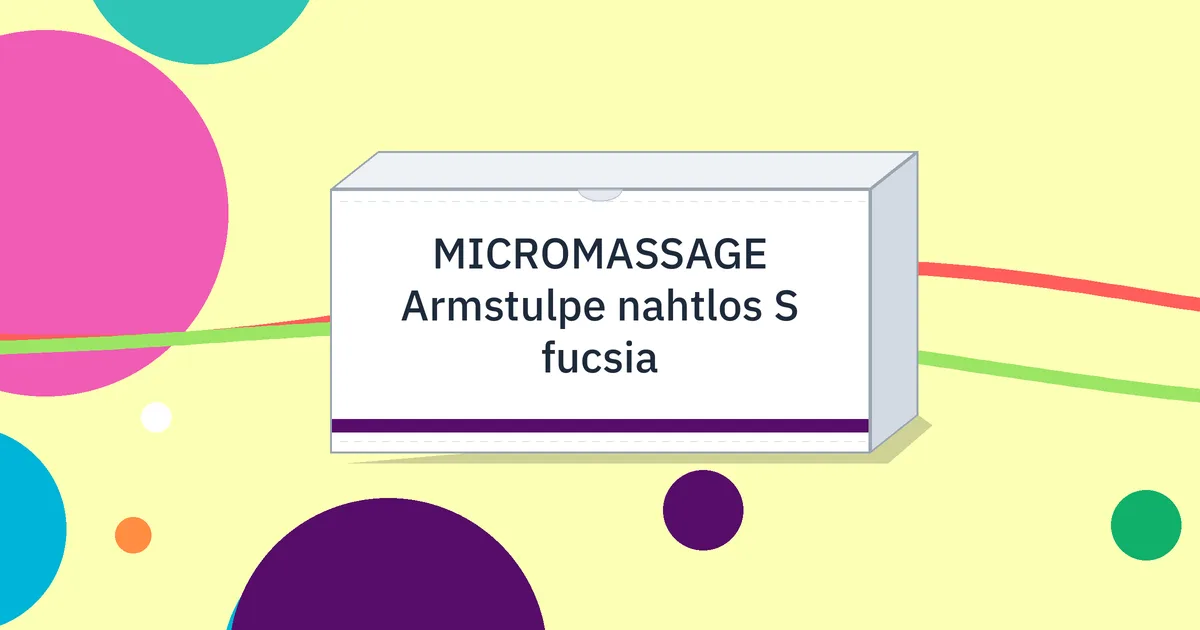Symbolbild: Packung mit der Aufschrift MICROMASSAGE Armstulpe nahtlos S fucsia (PZN 16192993) – Verfügbarkeit und Bezug in Apotheken in Frankfurt am Main