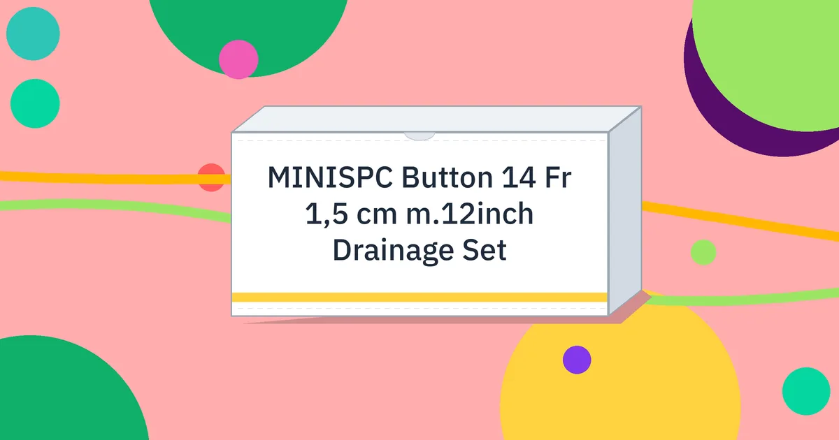 Symbolbild: Packung mit der Aufschrift MINISPC Button 14 Fr 1,5 cm m.12inch Drainage Set (PZN 20820550) – Verfügbarkeit und Bezug in Apotheken in Frankfurt am Main