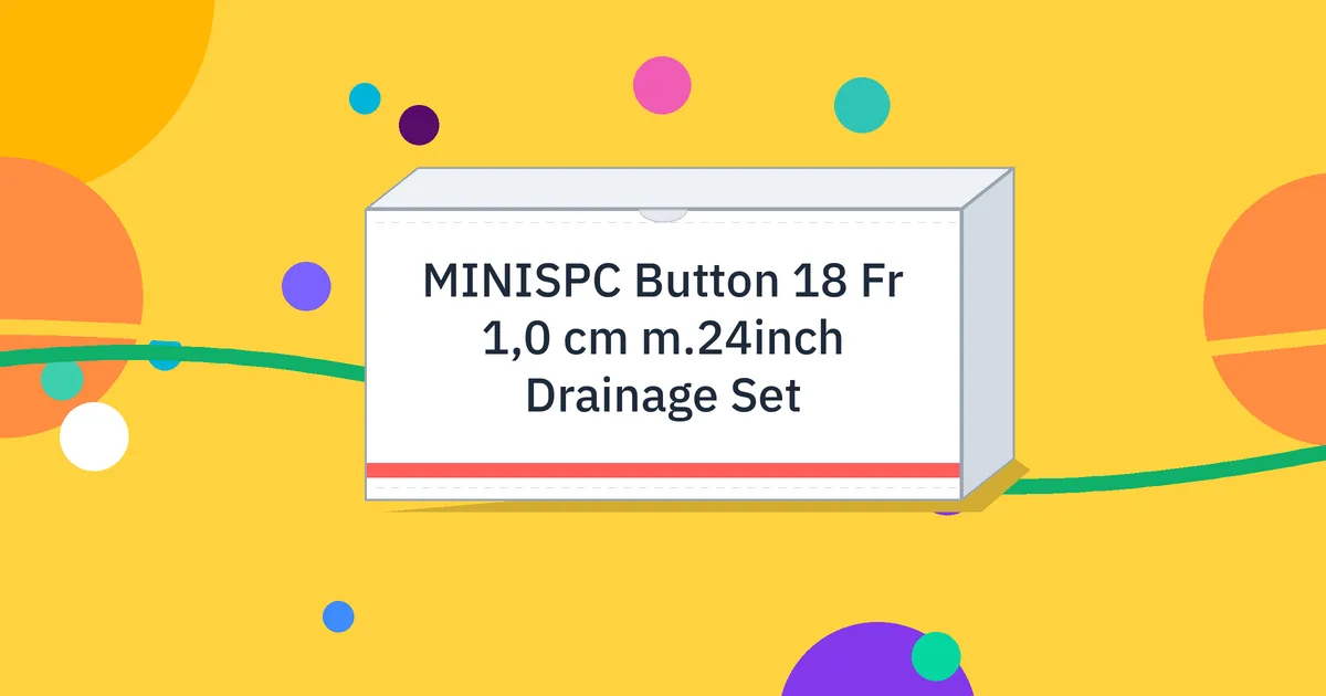 Symbolbild: Packung mit der Aufschrift MINISPC Button 18 Fr 1,0 cm m.24inch Drainage Set (PZN 20822081) – Verfügbarkeit und Bezug in Apotheken in Frankfurt am Main