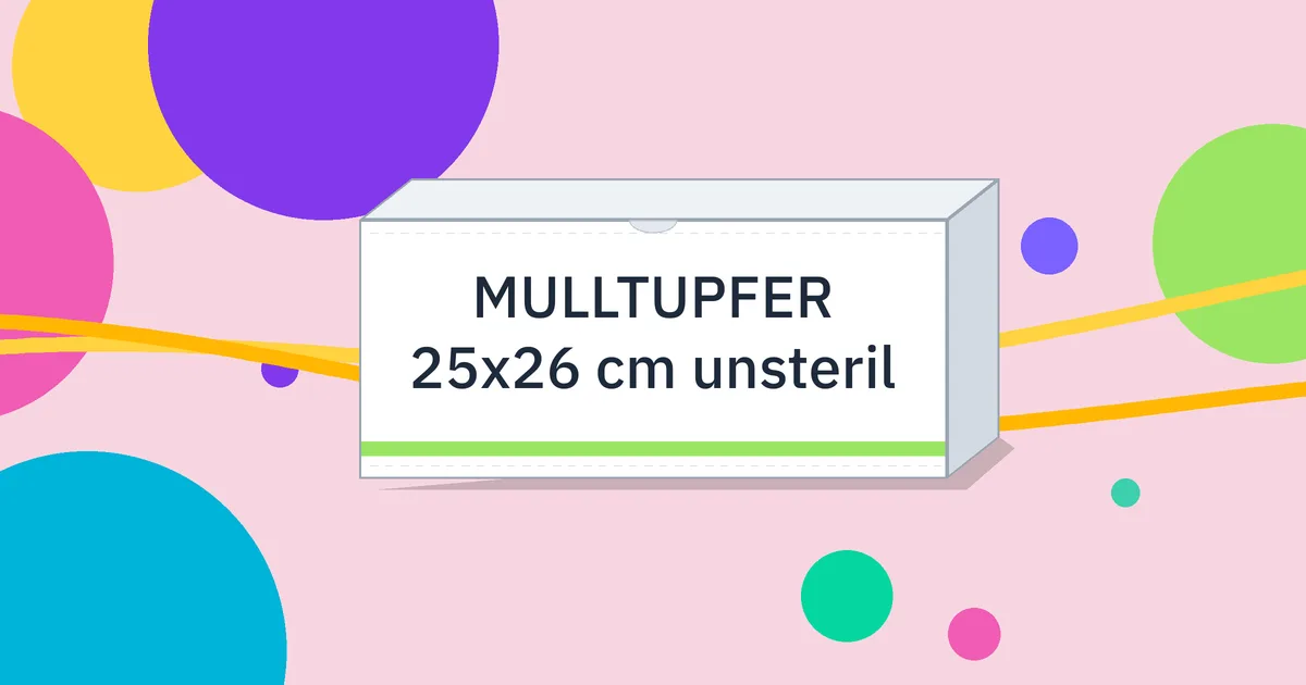 Symbolbild: Packung mit der Aufschrift MULLTUPFER 25x26 cm unsteril (PZN 08888918) – Verfügbarkeit und Bezug in Apotheken in Frankfurt am Main