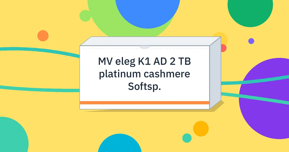 Symbolbild: Packung mit der Aufschrift MV eleg K1 AD 2 TB platinum cashmere Softsp. (PZN 14649253) – Verfügbarkeit und Bezug in Apotheken in Frankfurt am Main