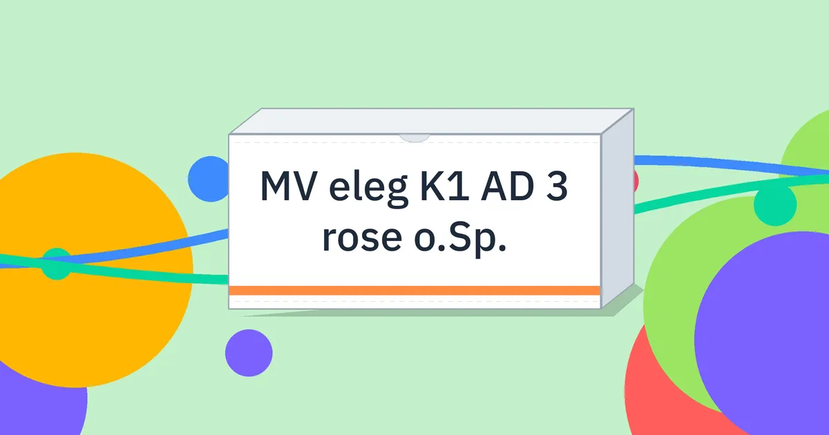Symbolbild: Packung mit der Aufschrift MV eleg K1 AD 3 rose o.Sp. (PZN 14685556) – Verfügbarkeit und Bezug in Apotheken in Frankfurt am Main