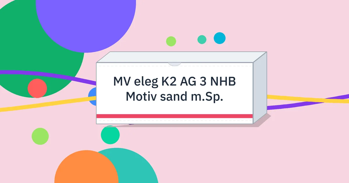 Symbolbild: Packung mit der Aufschrift MV eleg K2 AG 3 NHB Motiv sand m.Sp. (PZN 18930053) – Verfügbarkeit und Bezug in Apotheken in Frankfurt am Main