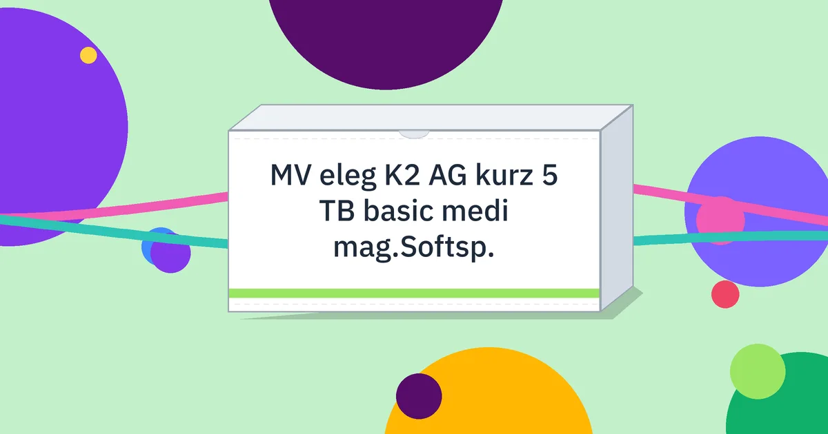 Symbolbild: Packung mit der Aufschrift MV eleg K2 AG kurz 5 TB basic medi mag.Softsp. (PZN 14639071) – Verfügbarkeit und Bezug in Apotheken in Frankfurt am Main