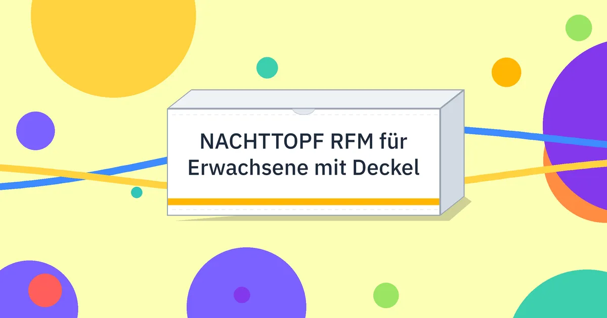 Symbolbild: Packung mit der Aufschrift NACHTTOPF RFM für Erwachsene mit Deckel (PZN 20083270) – Verfügbarkeit und Bezug in Apotheken in Frankfurt am Main