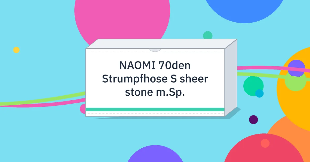 Symbolbild: Packung mit der Aufschrift NAOMI 70den Strumpfhose S sheer stone m.Sp. (PZN 16179900) – Verfügbarkeit und Bezug in Apotheken in Frankfurt am Main
