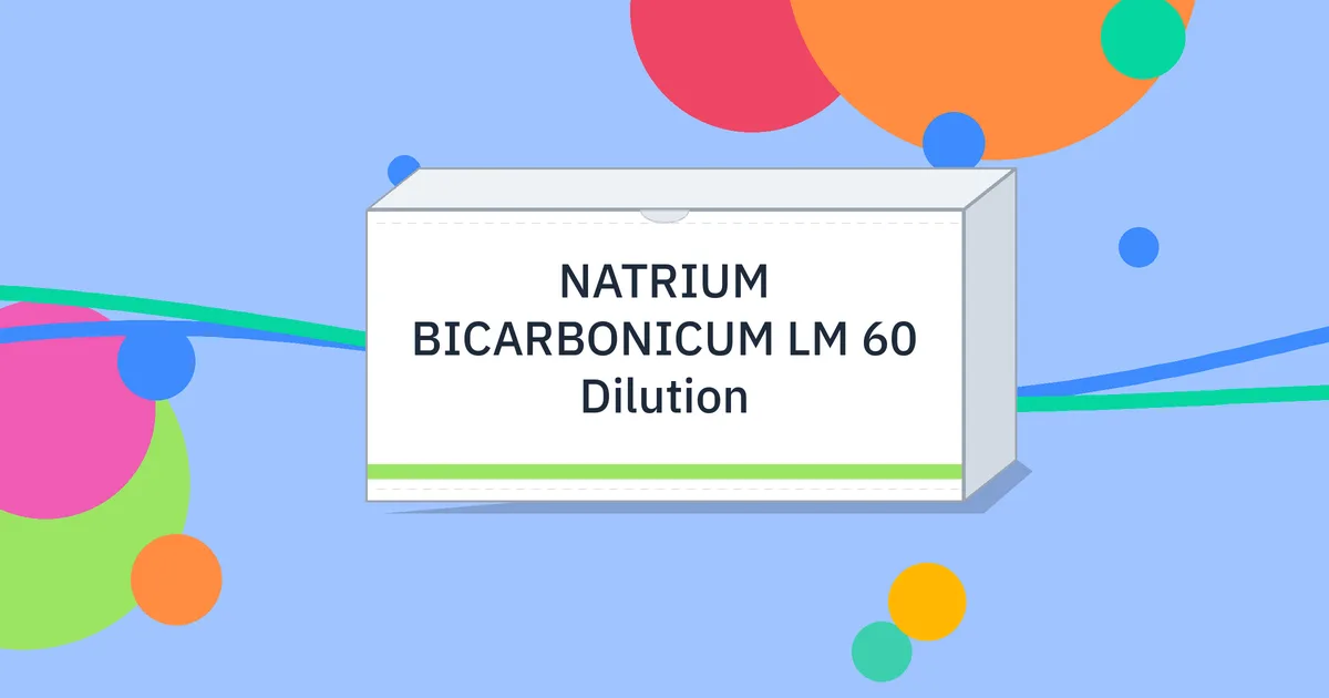 Symbolbild: Packung mit der Aufschrift NATRIUM BICARBONICUM LM 60 Dilution (PZN 12960544) – Verfügbarkeit und Bezug in Apotheken in Frankfurt am Main