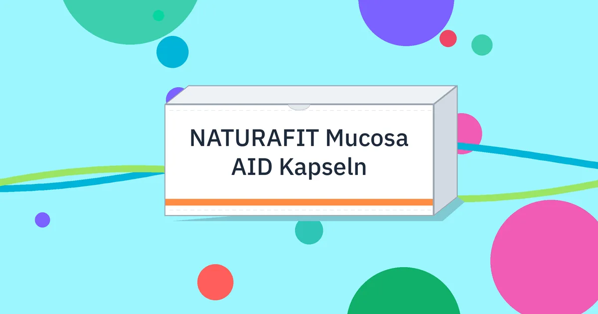 Symbolbild: Packung mit der Aufschrift NATURAFIT Mucosa AID Kapseln (PZN 16864317) – Verfügbarkeit und Bezug in Apotheken in Frankfurt am Main