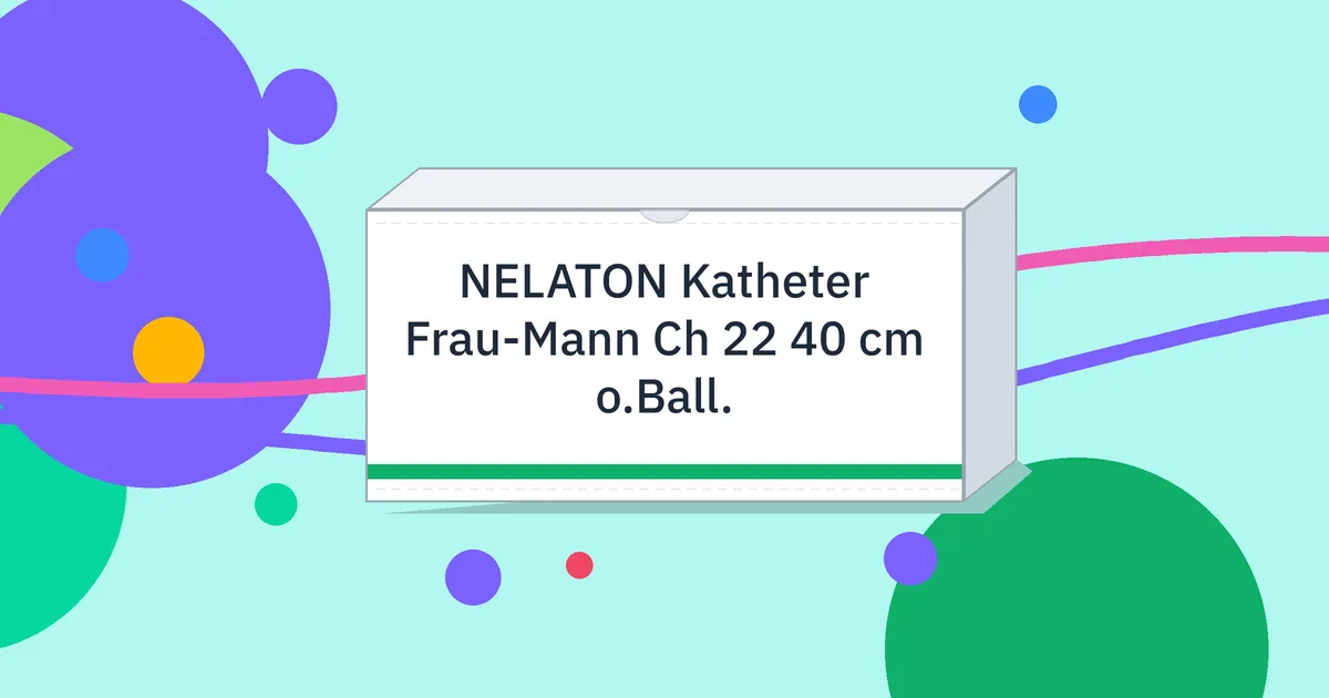 Symbolbild: Packung mit der Aufschrift NELATON Katheter Frau-Mann Ch 22 40 cm o.Ball. (PZN 09092239) – Verfügbarkeit und Bezug in Apotheken in Frankfurt am Main