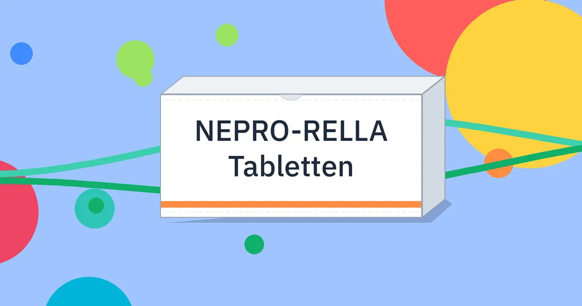 Symbolbild: Packung mit der Aufschrift NEPRO-RELLA Tabletten (PZN 03367238) – Verfügbarkeit und Bezug in Apotheken in Frankfurt am Main