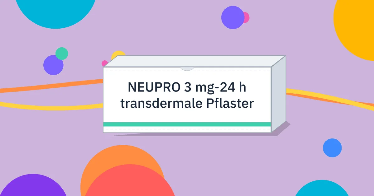 Symbolbild: Packung mit der Aufschrift NEUPRO 3 mg-24 h transdermale Pflaster (PZN 13922882) – Verfügbarkeit und Bezug in Apotheken in Frankfurt am Main