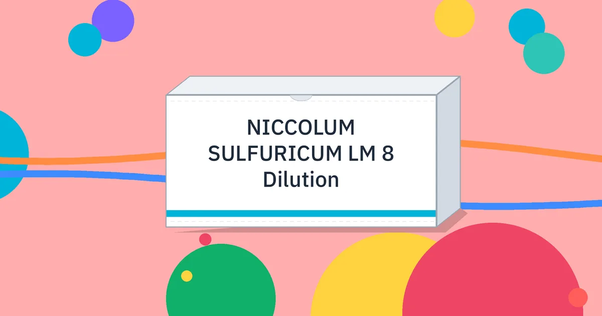 Symbolbild: Packung mit der Aufschrift NICCOLUM SULFURICUM LM 8 Dilution (PZN 12968592) – Verfügbarkeit und Bezug in Apotheken in Frankfurt am Main