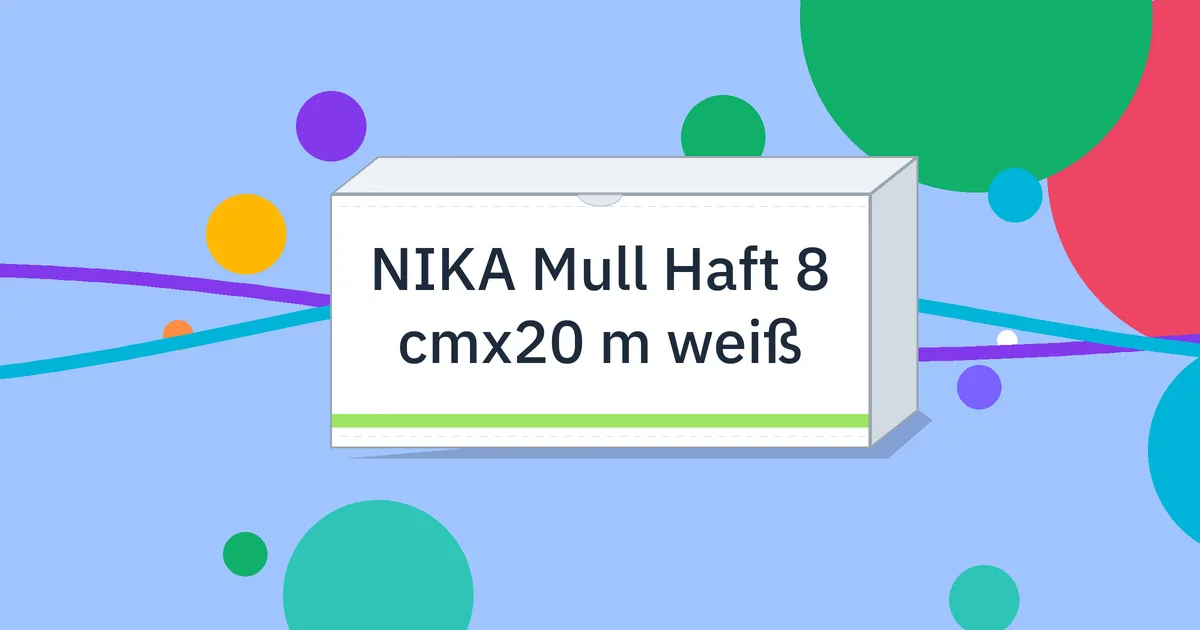 Symbolbild: Packung mit der Aufschrift NIKA Mull Haft 8 cmx20 m weiß (PZN 10320272) – Verfügbarkeit und Bezug in Apotheken in Frankfurt am Main