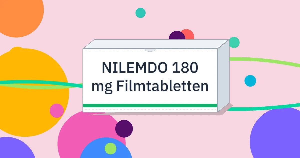 Symbolbild: Packung mit der Aufschrift NILEMDO 180 mg Filmtabletten (PZN 16393266) – Verfügbarkeit und Bezug in Apotheken in Frankfurt am Main