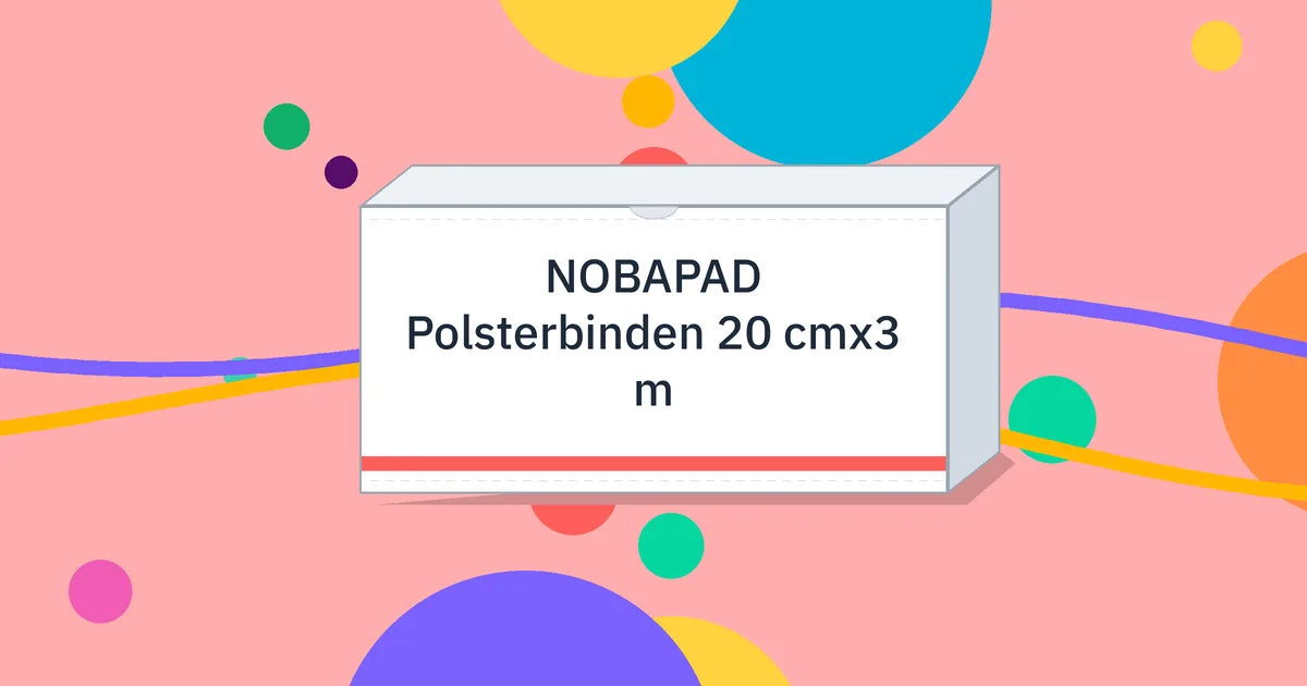 Symbolbild: Packung mit der Aufschrift NOBAPAD Polsterbinden 20 cmx3 m (PZN 16029299) – Verfügbarkeit und Bezug in Apotheken in Frankfurt am Main