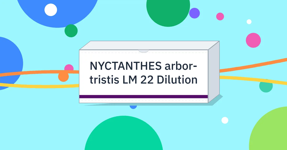 Symbolbild: Packung mit der Aufschrift NYCTANTHES arbor-tristis LM 22 Dilution (PZN 13621092) – Verfügbarkeit und Bezug in Apotheken in Frankfurt am Main