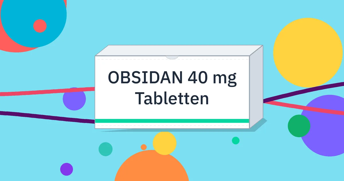 Symbolbild: Packung mit der Aufschrift OBSIDAN 40 mg Tabletten (PZN 04752458) – Verfügbarkeit und Bezug in Apotheken in Frankfurt am Main