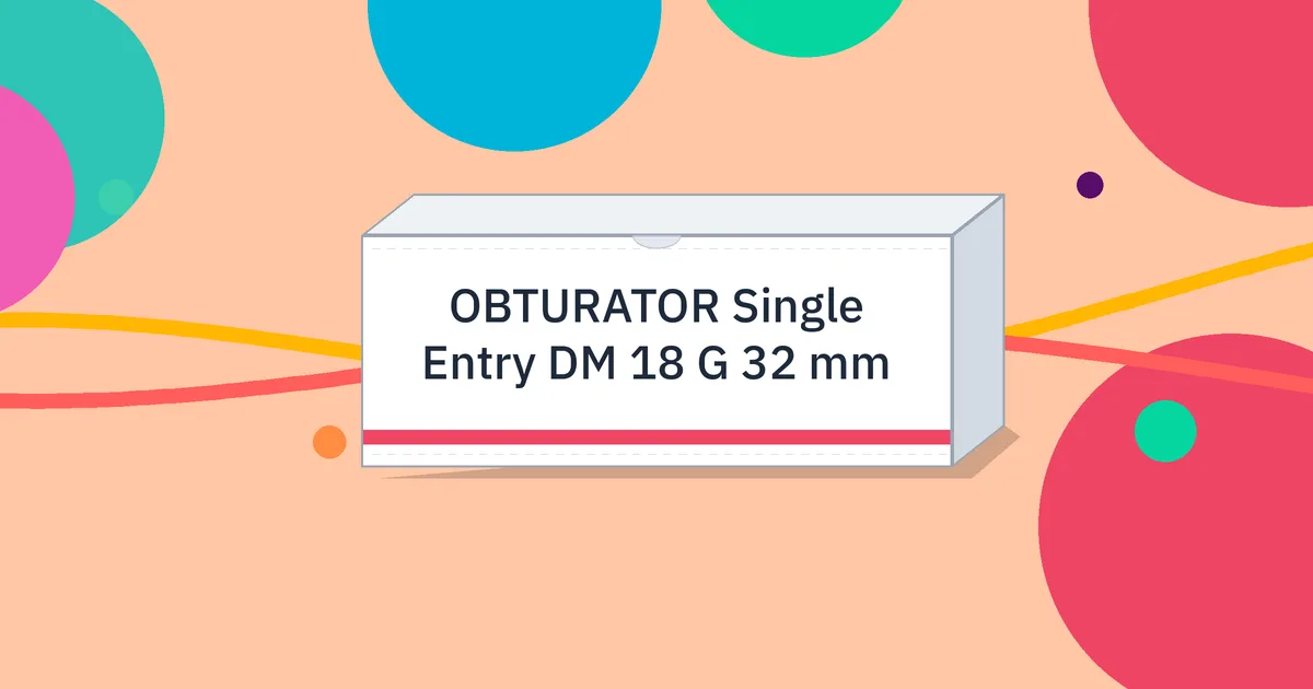 Symbolbild: Packung mit der Aufschrift OBTURATOR Single Entry DM 18 G 32 mm (PZN 08852004) – Verfügbarkeit und Bezug in Apotheken in Frankfurt am Main