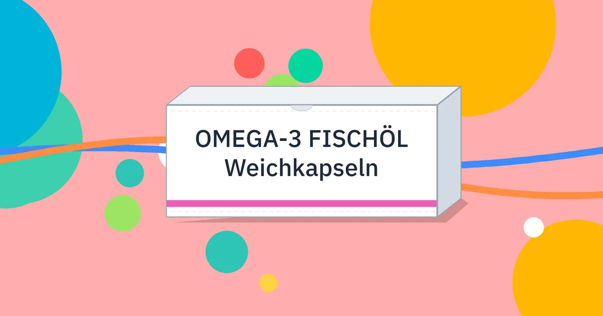 Symbolbild: Packung mit der Aufschrift OMEGA-3 FISCHÖL Weichkapseln (PZN 18302061) – Verfügbarkeit und Bezug in Apotheken in Frankfurt am Main