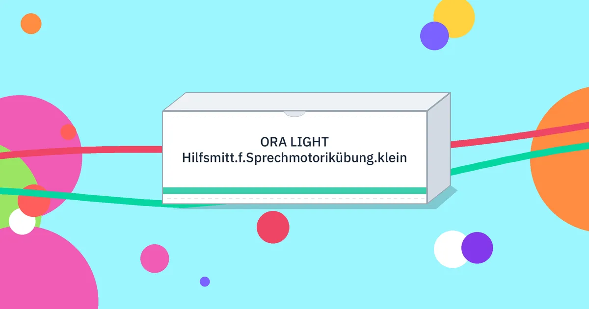 Symbolbild: Packung mit der Aufschrift ORA LIGHT Hilfsmitt.f.Sprechmotorikübung.klein (PZN 03706344) – Verfügbarkeit und Bezug in Apotheken in Frankfurt am Main