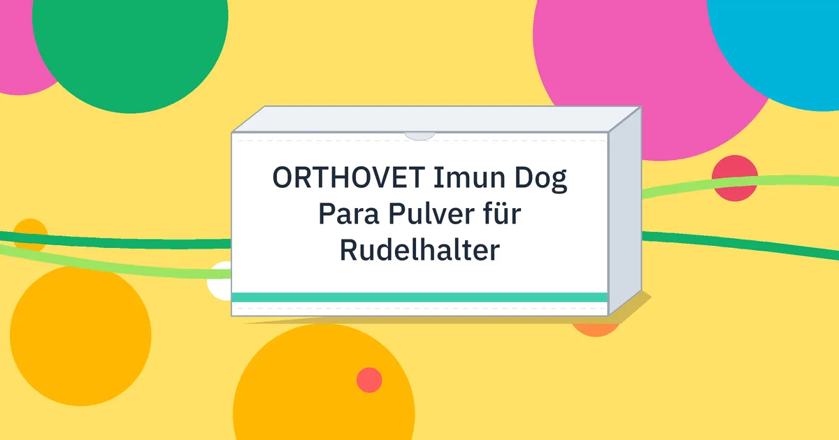 Symbolbild: Packung mit der Aufschrift ORTHOVET Imun Dog Para Pulver für Rudelhalter (PZN 14320352) – Verfügbarkeit und Bezug in Apotheken in Frankfurt am Main