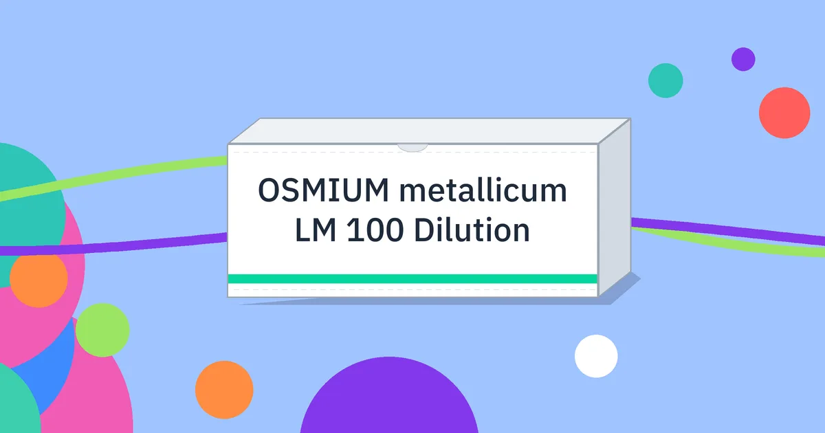 Symbolbild: Packung mit der Aufschrift OSMIUM metallicum LM 100 Dilution (PZN 12974285) – Verfügbarkeit und Bezug in Apotheken in Frankfurt am Main