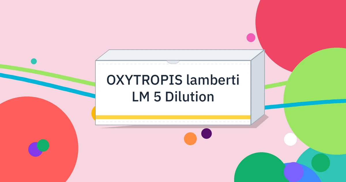 Symbolbild: Packung mit der Aufschrift OXYTROPIS lamberti LM 5 Dilution (PZN 13629774) – Verfügbarkeit und Bezug in Apotheken in Frankfurt am Main