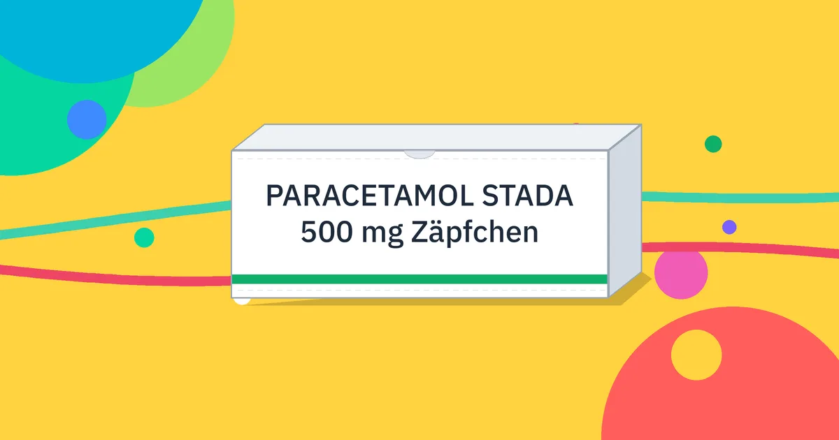 Symbolbild: Packung mit der Aufschrift PARACETAMOL STADA 500 mg Zäpfchen (PZN 03798441) – Verfügbarkeit und Bezug in Apotheken in Frankfurt am Main