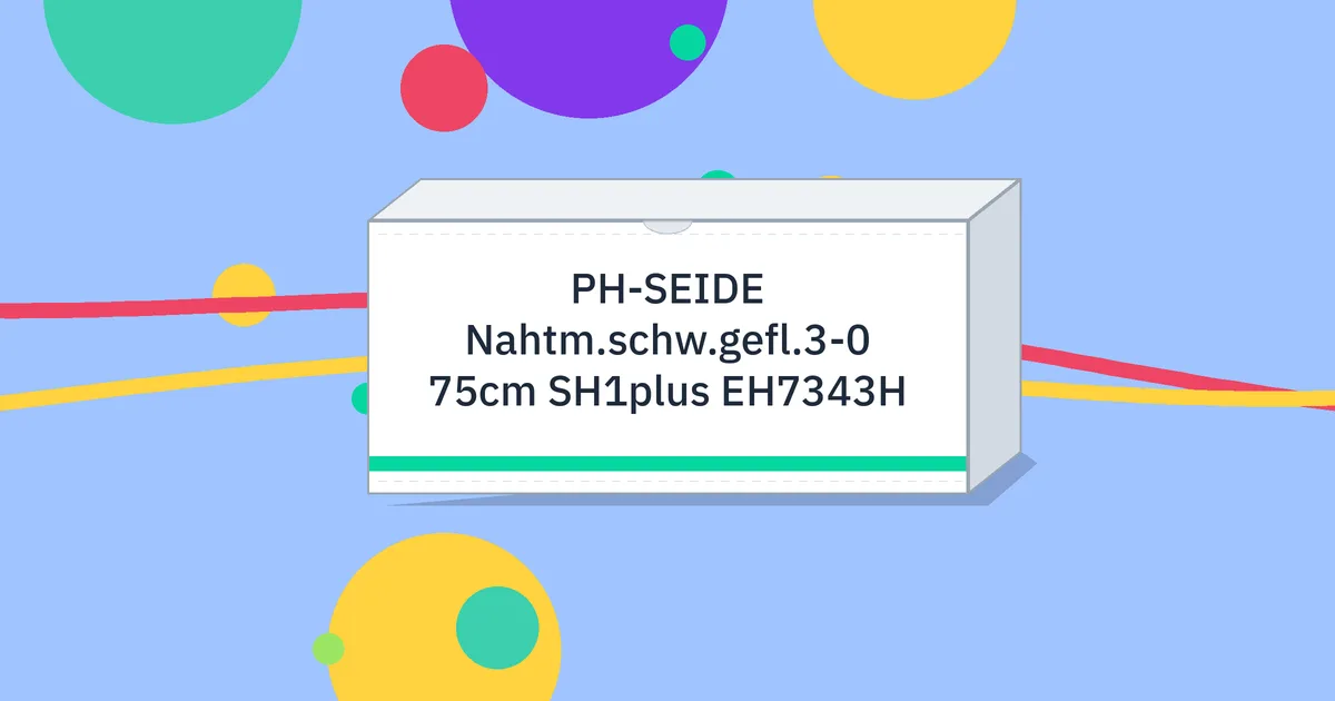 Symbolbild: Packung mit der Aufschrift PH-SEIDE Nahtm.schw.gefl.3-0 75cm SH1plus EH7343H (PZN 16254263) – Verfügbarkeit und Bezug in Apotheken in Frankfurt am Main