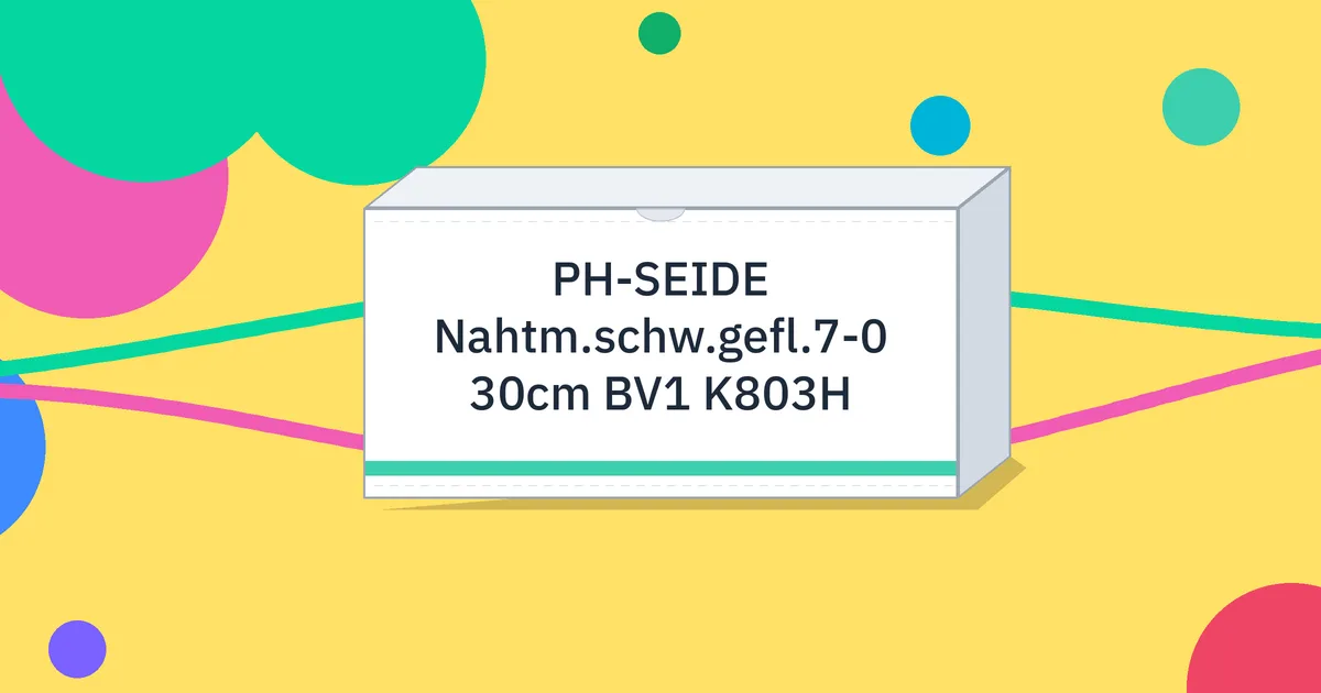 Symbolbild: Packung mit der Aufschrift PH-SEIDE Nahtm.schw.gefl.7-0 30cm BV1 K803H (PZN 16253832) – Verfügbarkeit und Bezug in Apotheken in Frankfurt am Main