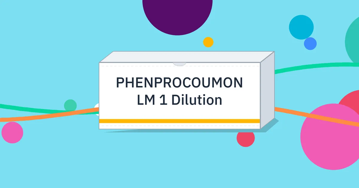 Symbolbild: Packung mit der Aufschrift PHENPROCOUMON LM 1 Dilution (PZN 13637756) – Verfügbarkeit und Bezug in Apotheken in Frankfurt am Main