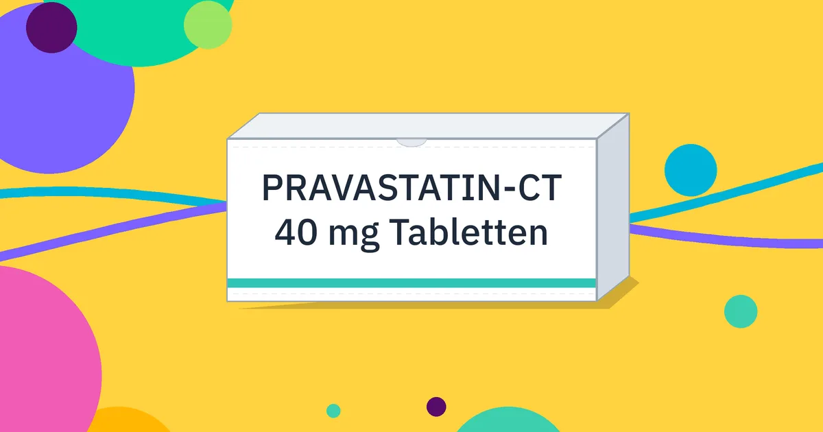 Symbolbild: Packung mit der Aufschrift PRAVASTATIN-CT 40 mg Tabletten (PZN 02935278) – Verfügbarkeit und Bezug in Apotheken in Frankfurt am Main